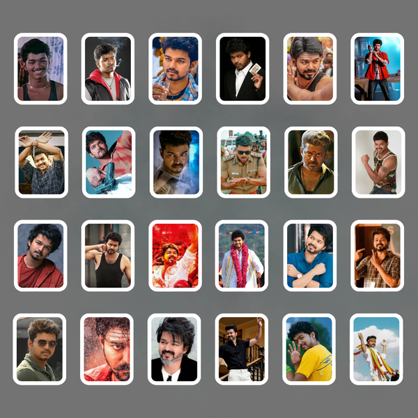 Thalapathy Vijay Stickers Collection (24 pcs) – Sticky Vibez